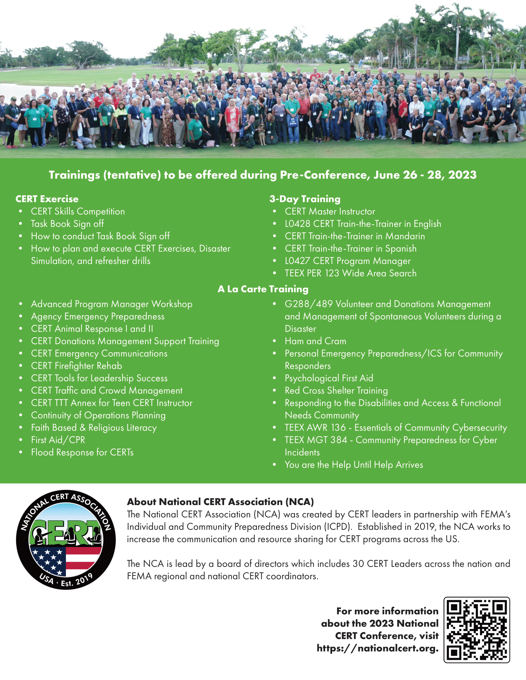 2023 NATIONAL CERT Conference Update – MOCERTA