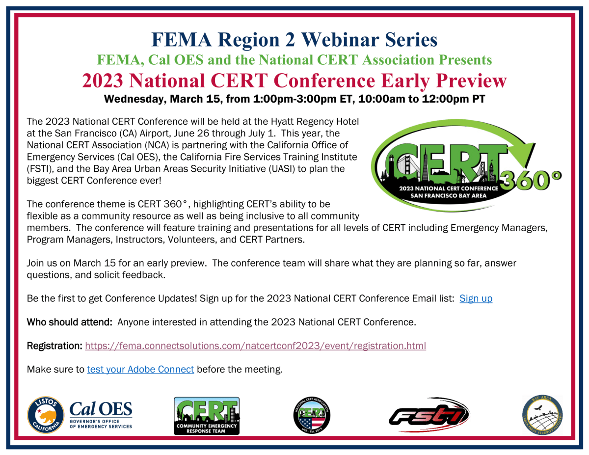 2023 NATIONAL CERT Conference Update – MOCERTA